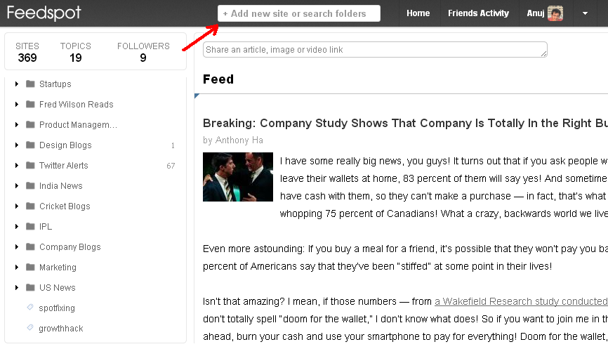 Feedspot - Getting Started